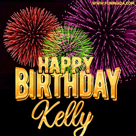 Vibrant Fireworks Happy Birthday Kelly Name  Download On