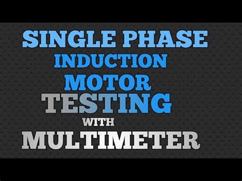 How To Test Single Phase Motor YouTube