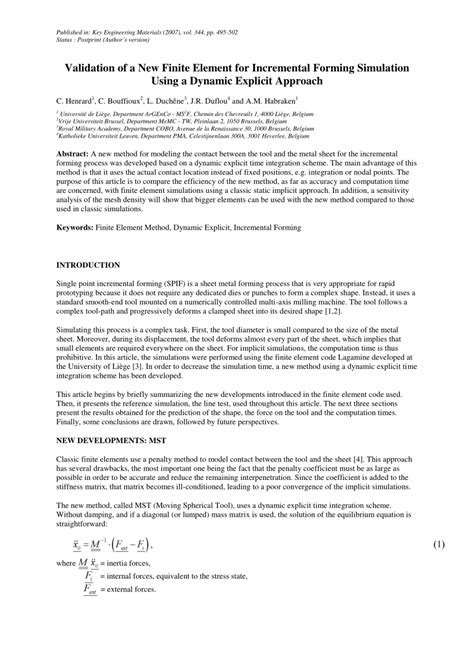 pdf validation of a new finite element for incremental forming