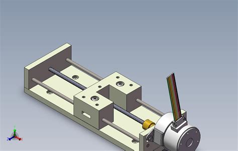 步进电机线性螺杆滑块执行器 solidworks 2010 模型图纸下载 懒石网