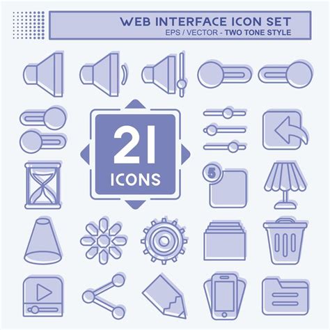 Web Interface Icon Set Suitable For Web Interface Symbol Two Tone