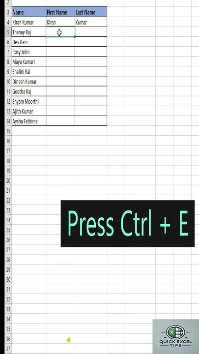 Master Excels Ctrl E Shortcut Quick Excel Tips Excel Quickexceltips Dataanalysis