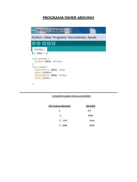 Programa Dimer Arduino Pdf Teaching Methods And Materials