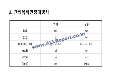 이탈리아어 대명사에 대해인문사회레포트
