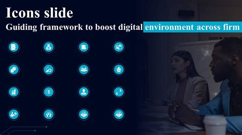 Icons Slide Guiding Framework To Boost Digital Environment Across Firm PPT PowerPoint
