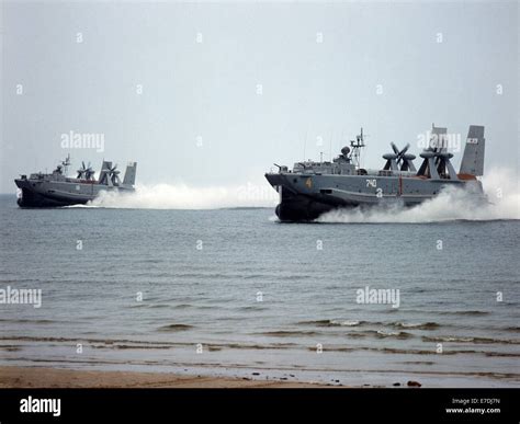 Two Aist Class Large Assault Hovercraft Also Known As Dzheyran Class Of The Soviet Baltic
