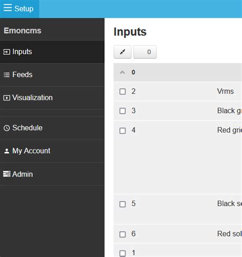 dashboard list not working emoncms openenergymonitor