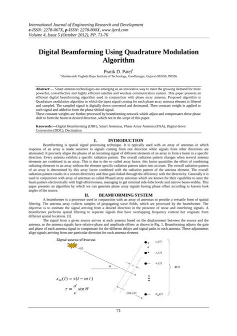 Pdf Digital Beamforming Using Quadrature Modulation · Pdf
