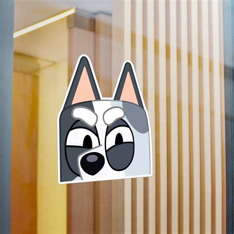 Muffin Peeking Bluey Inspired Vinyl Decal Etsy
