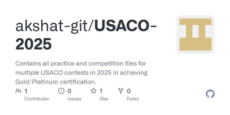 GitHub Akshat Git USACO Contains All Practice And Competition Files For Multiple USACO
