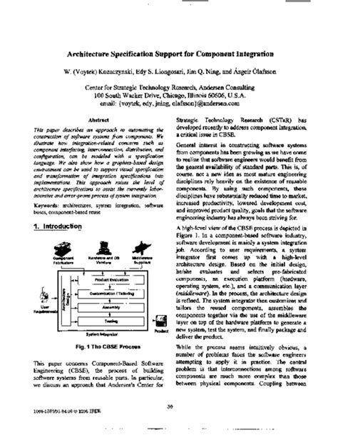 Pdf Architecture Specification Support For Component Integration