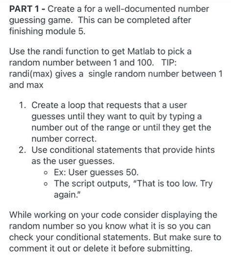 Solved PART Create A For A Well Documented Number Chegg