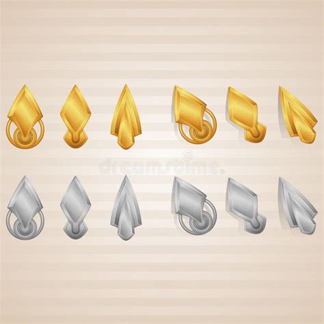 Set Of Game Cursors Or Pointer Icons Click Arrows Stock Vector Illustration Of Design Symbol