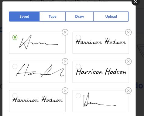 How To Specify The Type Of Signature Signrequest
