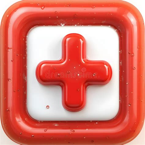 3d Rendered Red Plus Symbol Isolated On White Stock Illustration
