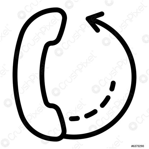 Handset And Arrow Icon Outline Style Stock Vector 6373290 Crushpixel