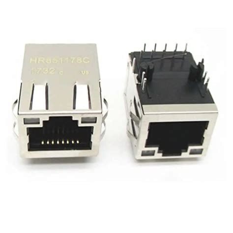 Rj Connector With Integrated Magnetic And Led For Base Tx