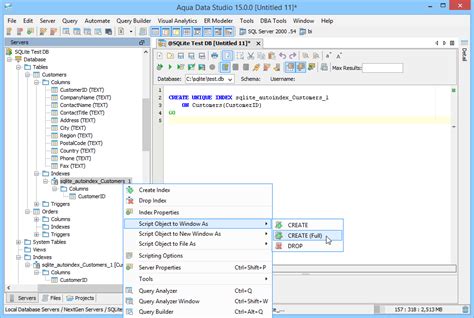 SQLite Database IDE Aqua Data Studio
