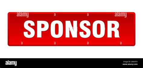 Sponsor Button Sponsor Square Red Push Button Stock Vector Image And Art