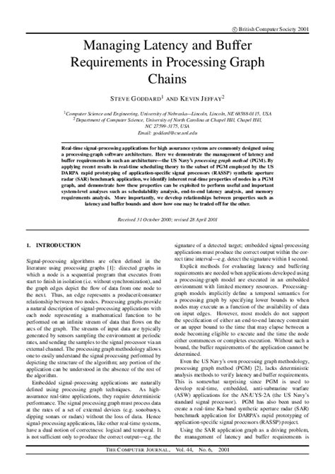 Pdf Managing Latency And Buffer Requirements In Processing Graph Chains S Goddard
