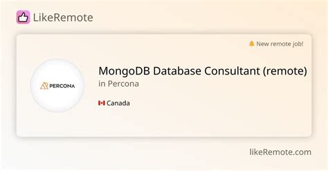📩 mongodb database consultant remote at 🏢 percona 📍remote job in 🇨🇦