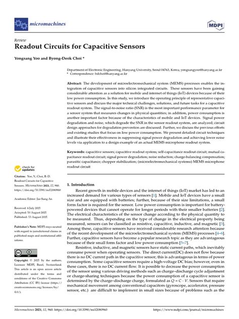 Readout Circuits For Capacitive Sensors | PDF | Analogue Electronics ...