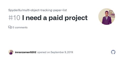 I Need A Paid Project Issue SpyderXu Multi Object Tracking Paper List GitHub