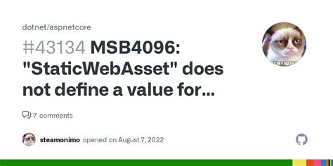 Msb4096 Staticwebasset Does Not Define A Value For Metadata Assetkind · Issue 43134