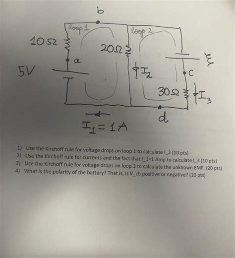 solved 1 use the kirchoff rule for voltage drops on loop 1