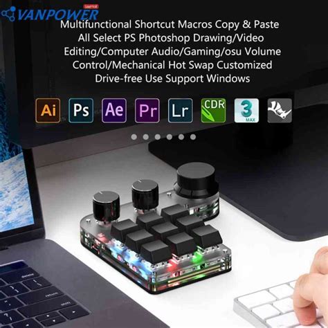 Rgb Wireless Bluetooth Programming Macro Custom Mini Keyboard 9 Keys 3