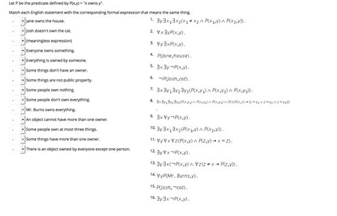 let p be the predicate defined by p x y x owns y