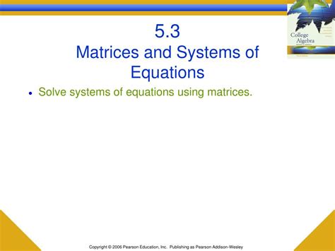 PPT Systems Of Equations And Matrices PowerPoint Presentation Free