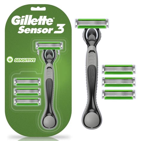 Rastrillo Gillette Sensor3 Sensitive 1 Mango 4 Repuestos Para Piel