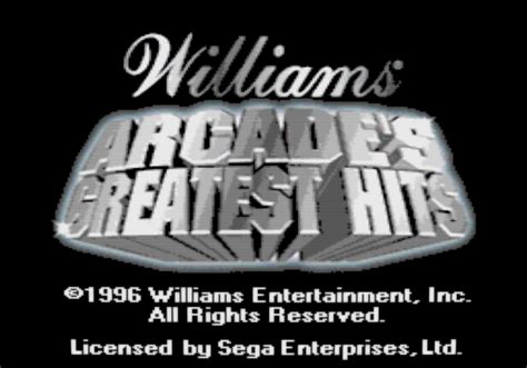 Fiche Du Jeu Williams Arcades Greatest Hits Mega Drive