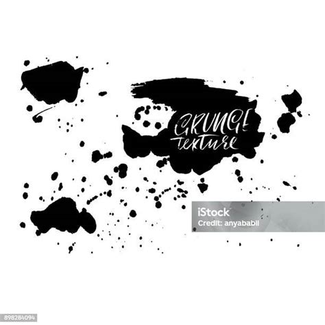 잉크 벡터 브러시 드랍 스입니다 벡터 일러스트입니다 그런 지 손으로 그려진 수채화 질감 텍스트를 위한 공간입니다 0명에 대한 스톡 벡터 아트 및 기타 이미지 Istock