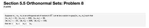 Solved Suppose V1v2v3 ﻿is An Orthogonal Set Of Vectors In