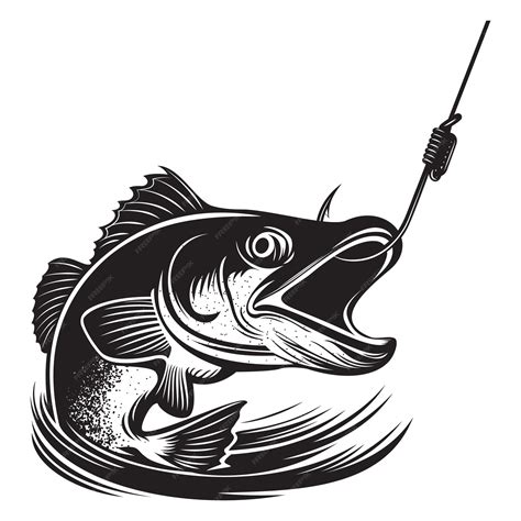 Premium Vector Fishing Hook And Fish Vector Illustration Fish