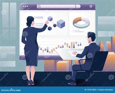 People Build A Dashboard And Interact With Graphsmodern Flat Design Isometric Concept Of Data