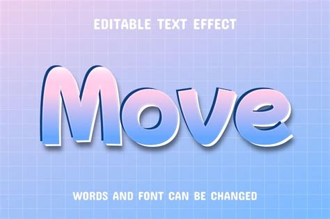 premium vector move text 3d text effect