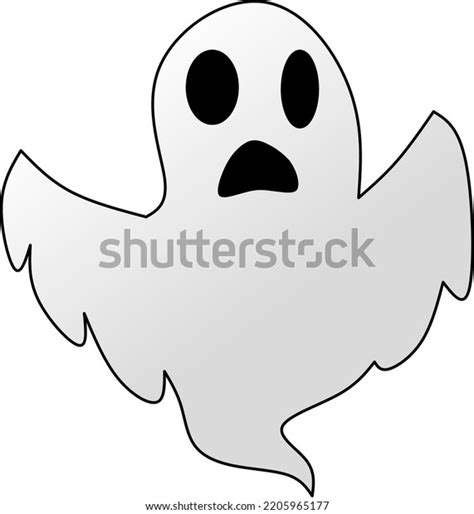 Simple Halloween Ghost Vector Illustration Simple Stock Vector Royalty Free 2205965177