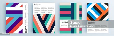 현대 추상 커버 세트 최소한의 커버 디자인 다채로운 기하학적 배경 벡터 그림 0명에 대한 스톡 벡터 아트 및 기타 이미지 0명 개념 그라데이션 Istock