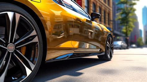 도시 거리에 주차된 세련된 현대 자동차는 자세한 그림과 3d 렌더링으로 측면 보기를 닫습니다 빨간 차 고급차 현대 자동차 배경 일러스트 및 사진 무료 다운로드