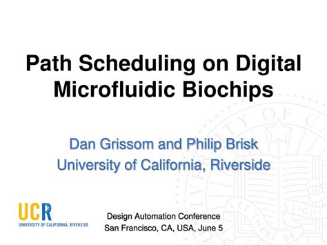 Ppt Path Scheduling On Digital Microfluidic Biochips Powerpoint