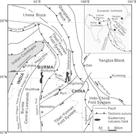 A Simplified Geological Map Showing Major Tectonic Units In The