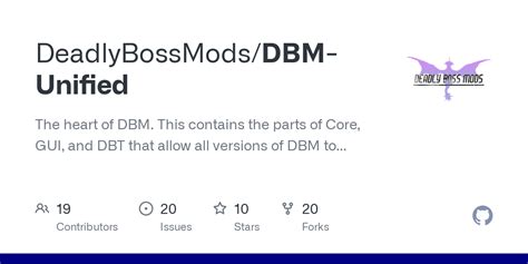 GitHub DeadlyBossMods DBM Unified The Heart Of DBM This Contains The Parts Of Core GUI And