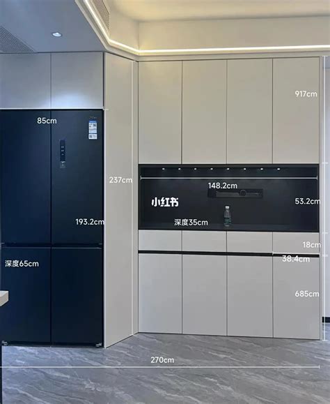 冰箱嵌入式餐边柜的尺寸图来啦～