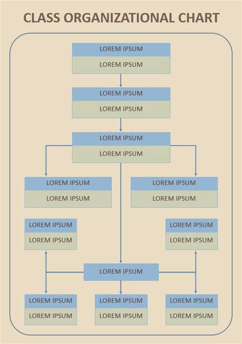 Free Class Organizational Chart Template Powerpoint Blue Struktur Organisasi Template Organisasi