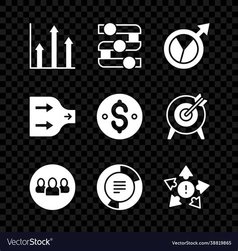 Set Pie Chart Infographic Graph Chart Diagram Vector Image