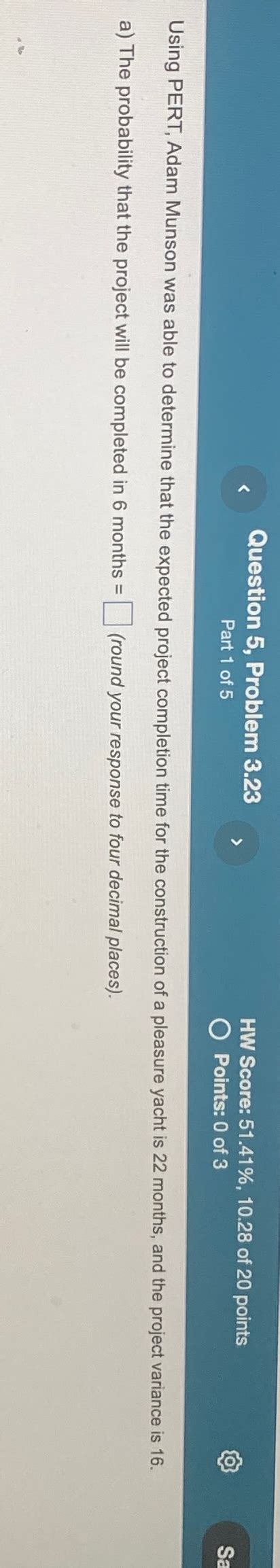Solved Question 5 ﻿problem 3 23part 1 ﻿of 5hw Score