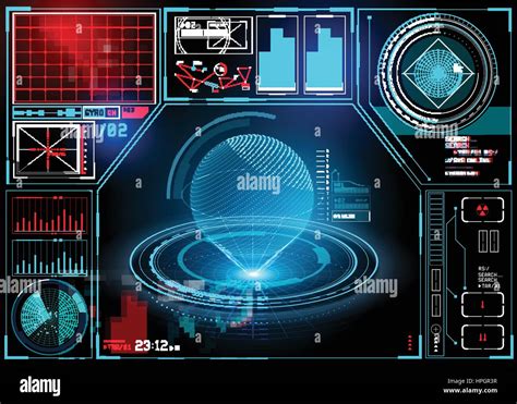 Technical HUD Display With Futuristic Digital Interface Elements